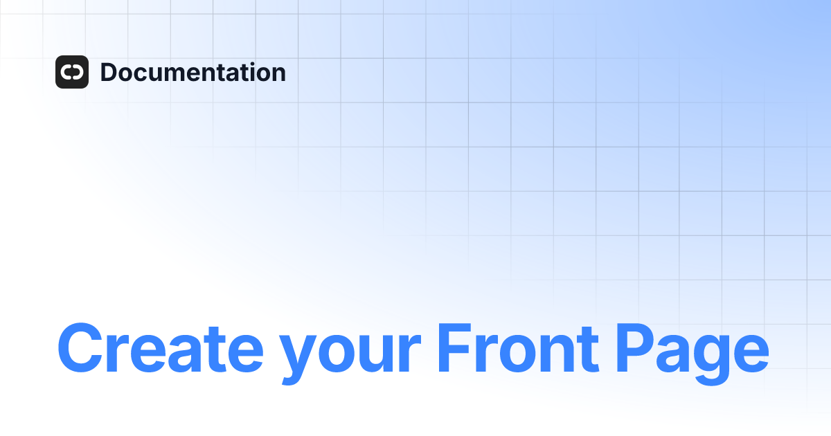 Create your Front Page | Documentation